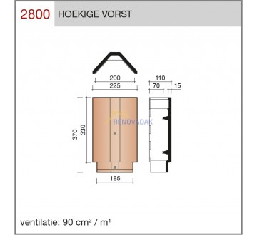 Hoekige vorst Koramic Zwart Edel-engobe